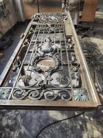 China Custom Handforged Wrought Iron Door Villa Iron Double Entry Doors for sale
