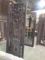 China Custom Handforged Wrought Iron Door Villa Iron Double Entry Doors for sale