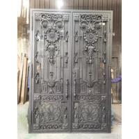 China Custom Handforged Wrought Iron Door Villa Iron Double Entry Doors for sale