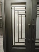 China Beautiful Unique  Contemporary Iron Front Doors Exterior Glass Iron Front Door for sale