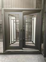 China Beautiful Unique  Contemporary Iron Front Doors Exterior Glass Iron Front Door for sale