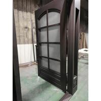 China Side Windows Custom Iron Doors Villa Wrought Iron Entry Doors With Glass for sale