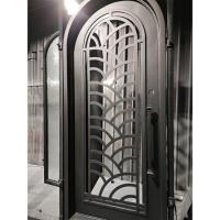 China Bathroom Arched Iron Door  Modern  Single Iron Front Doors for sale