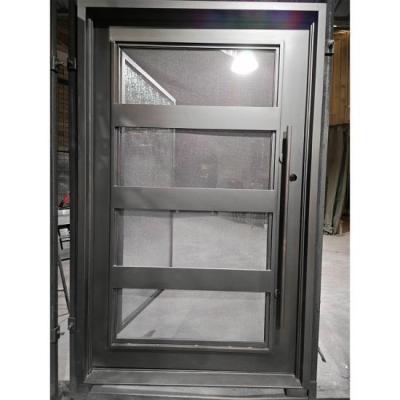 China Black Elegant Iron Door High Security  Single Iron Entry Door for sale