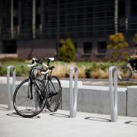 China Solid Street Furniture Public Cast Aluminum Bike Rack Steel Public Bicycle Rack for sale