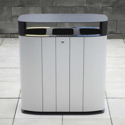 China Anti Bending Street Furniture Anti Aging Aluminum Sorting Trash Can for sale