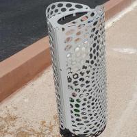 China City Street Outdoor Metal Trash Can Aluminum Trash Can Silver for sale