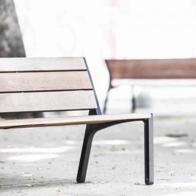 China Cast Street Furniture 6 Foot Aluminum Frame  Solid Wood Park Bench for sale