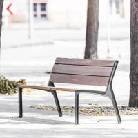China Cast Street Furniture 6 Foot Aluminum Frame  Solid Wood Park Bench for sale