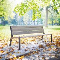 China Cast Street Furniture 6 Foot Aluminum Frame  Solid Wood Park Bench for sale