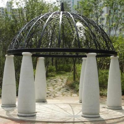 China 6000mm No Rust Wrought Iron Pavilion Ornamental Forging Park Pavilion for sale
