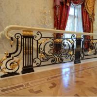 China Classic Black Forged Iron Railing Gilded  Forged Iron Handrails for sale