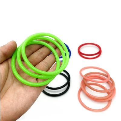 China Waterproof gaskets Green Blue Colored Elastic Non-Toxic Food Grade Silicone Rings for sealing for sale