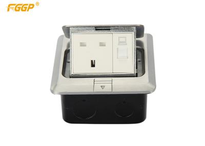 China Silver Panel GCC Certificate Pop Up Floor Socket 13A 250V UK Standard For Hotel for sale