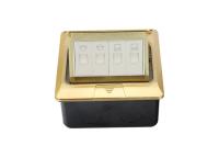 China RJ45 Floor Monument Receptacle Golden Panel Spring - Up With Double Data / Telephone Socket for sale
