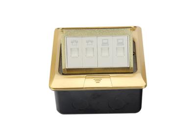 China RJ45 Floor Monument Receptacle Golden Panel Spring - Up With Double Data / Telephone Socket for sale