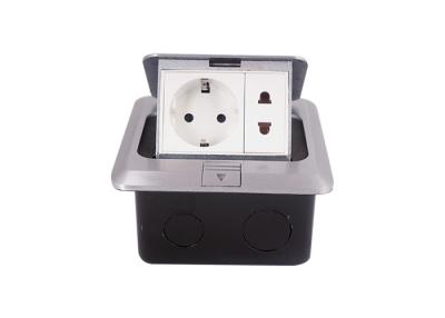 China Home / Office Floor Mounted Power Sockets Square Shape Drawnench Silver Color for sale