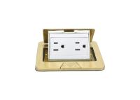 China Residential Double Floor Socket With White 15A 125V Decora Tamper Receptacle for sale