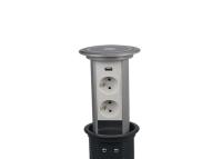 China Flame - Resisting Kitchen Worktop Pop Up Power Outlet With 1.75m Length Cable for sale
