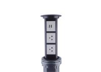 China Silver Body Kitchen Pop Up Sockets , Pop Up Outlet Kitchen For Different Standard Plugs for sale