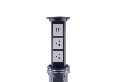 China Silver Body Kitchen Pop Up Sockets , Pop Up Outlet Kitchen For Different Standard Plugs for sale