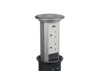China FGGP Electronic Rise And Down Pop Up Kitchen Sockets With 2 Gangs UK Outlets 13A 250V for sale