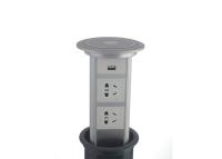 China Motor Driven Kitchen Pop Up Sockets Silver Color Flush Mounted on Bar Counter for sale