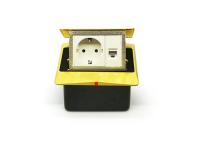 China Splash Proof Floor Mounted Power Outlet Golden Color With Internet Data CAT5 for sale