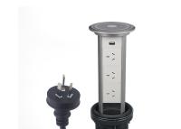 China 3 x AU Sockets Pop Up Counter Outlet , Kitchen Counter Automatic Pop Up Socket for sale