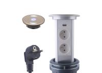 China Space Saving Motorized Pop Up Socket , 250 Volt 16 Amp Motorized Pop Up Outlet for sale