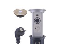 China Aluminum Alloy Motorized Pop Up Socket Electricity Protection With Bluetooth Speaker for sale