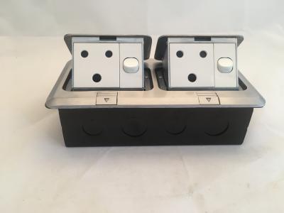 China Long Life Pop Up 2 Gang Floor Outlet Aluminium Alloy Switched Floor Socket for sale