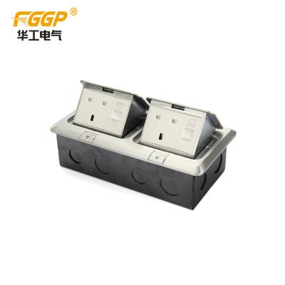 China Durable Table Mounted Double Floor Socket For Double Networking Telephoned for sale