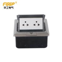 China ODM Silver US Plug Pop Up 2 Gang Socket Outlet Schuko Outlet 15A 250V for sale