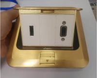 China Brass Copper Fggp Golden RJ45 Floor Socket Hdmi Vga Data Floor Electrical Outlet for sale