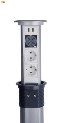 China Electric Automatic Phone Kitchen Pop Up Sockets 1 Sockets 2 USB Bluetooth Speaker for sale