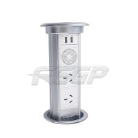 China 10A 250V Aluminium Alloy Kitchen Pop Up Sockets With USB for sale