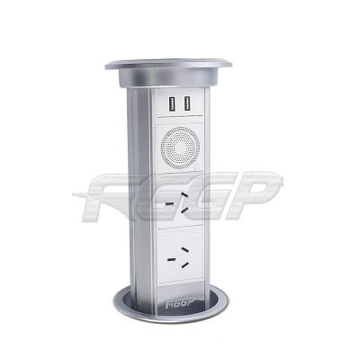 China 10A 250V Aluminium Alloy Kitchen Pop Up Sockets With USB for sale