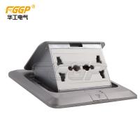 China 110V 250V Gold Polished Brass Alloy Pop Up Floor Outlet for sale