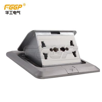 China 110V 250V Gold Polished Brass Alloy Pop Up Floor Outlet for sale