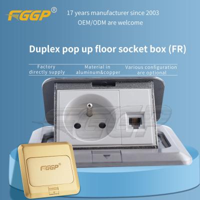 China Aluminum Alloy 110V 250V Pop Up Floor Receptacle Waterproof for sale