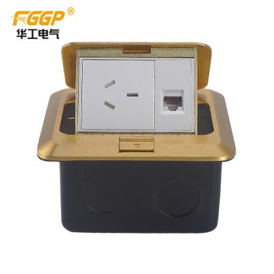 China 16A 250V Watertight 120mm X 120mm Pop Up Floor Socket Box for sale