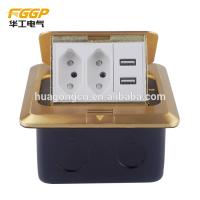 China HGD 2F AC1 Hidden Brass Pop Up Floor Outlet With Modular Jack for sale