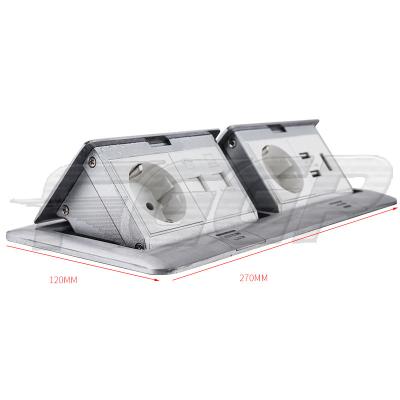 China 8 Way Modules Multi Floor Socket Box With Usb Data Rj45 Hdm for sale