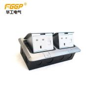 China Residential 13a Double Pop Up Floor Socket Box With Rj45 for sale
