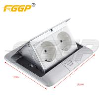 China Duplex Floor Socket Box European Style Pop Up Floor Receptacle With Rj11 Module for sale