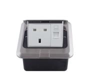 China Double Outlet Pop Up Floor Socket EU Standard With Phone Port RJ45 for sale