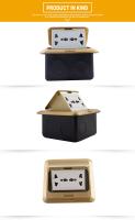 China Floor Plate Mounted Brass Pop Up Power Socket With 13A 3 Pin Multi Plug for sale
