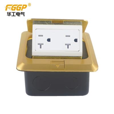 China Brass Electric Pop Up Floor Socket With Steel Box For Residential for sale