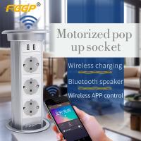 China Table Mounted Motorized Pop Up Socket With USB Type C For Conference for sale